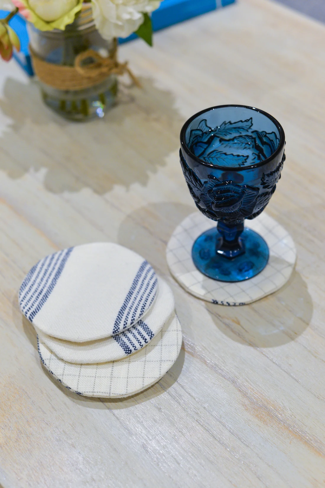 DIY Fabric Coasters With Nautical Style - Rambling Renovators