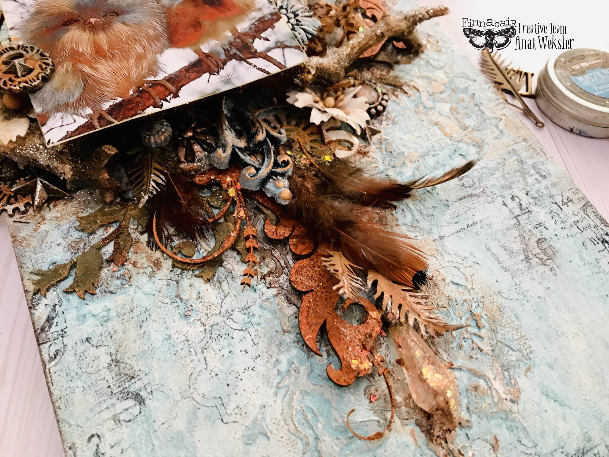 Anat Weksler: Winter Birds Canvas - video tutorial for Finnabair