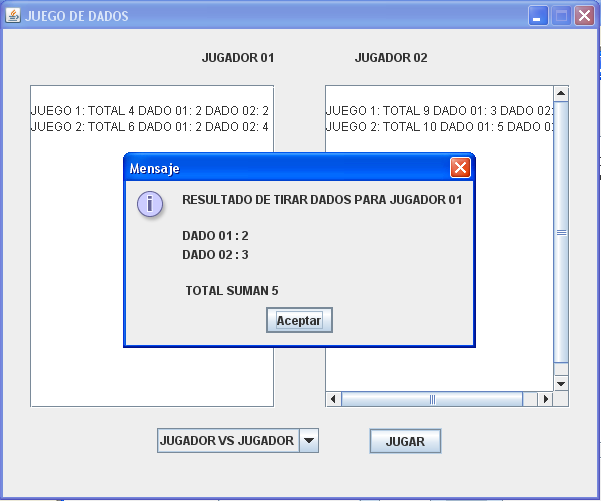 FULL CODIGOS JAVA: JUEGO DE DADOS CON RANDOM EN JFRAME