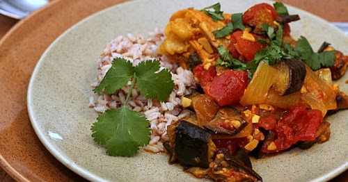 Moroccan Chicken Recipe with Eggplant, Tomato & a Pile of Spices!