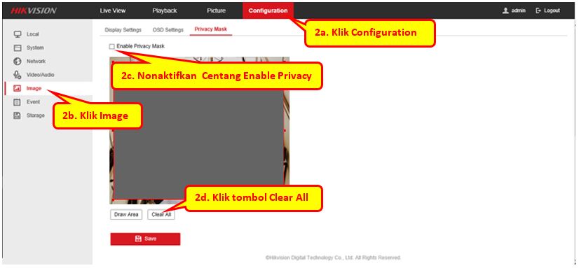Cara Enable Disable Privacy Mask pada IP Camera Hikvision