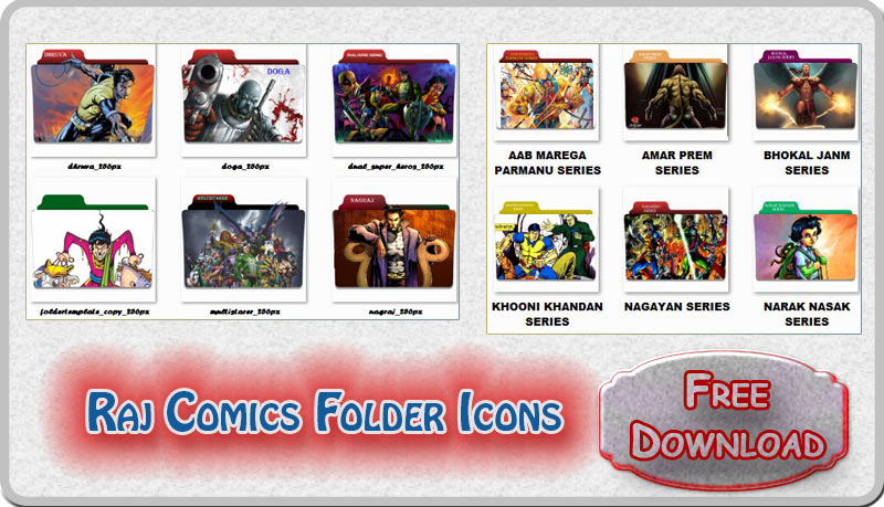 Raj Comics Superheroes Folder Icons Free Download
