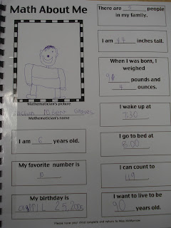 Forever in First: Math About Me