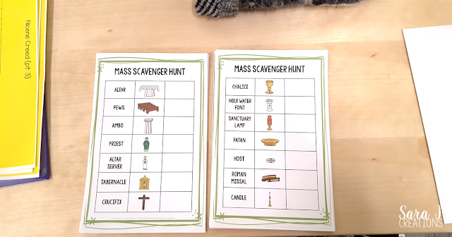 Catholic Mass Items Scavenger Hunt | Sara J Creations
