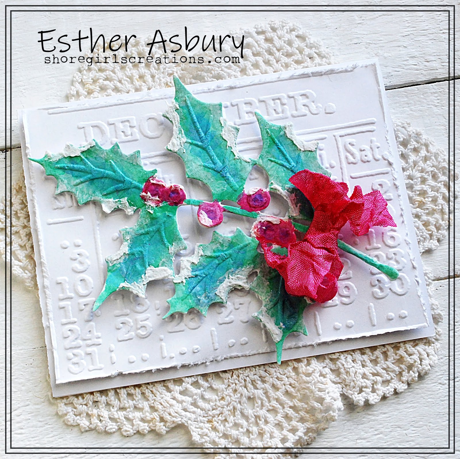 Shoregirl's Creations: Die-cut Napkin Holly Sprig