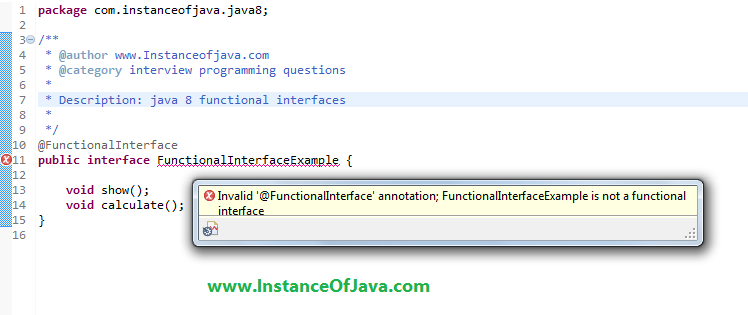 Functional interface with multiple methods in java 8 - InstanceOfJava Functional interface with multiple methods in java 8 - InstanceOfJava