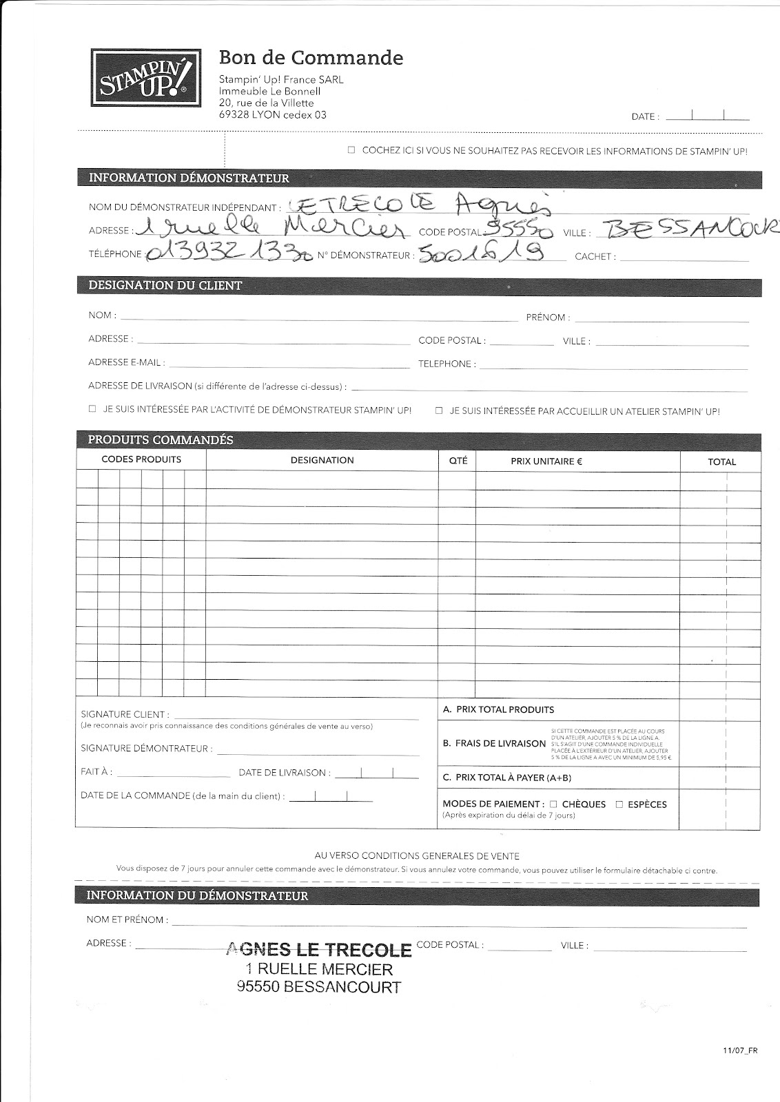 Estampages et Creations: Bon de commande