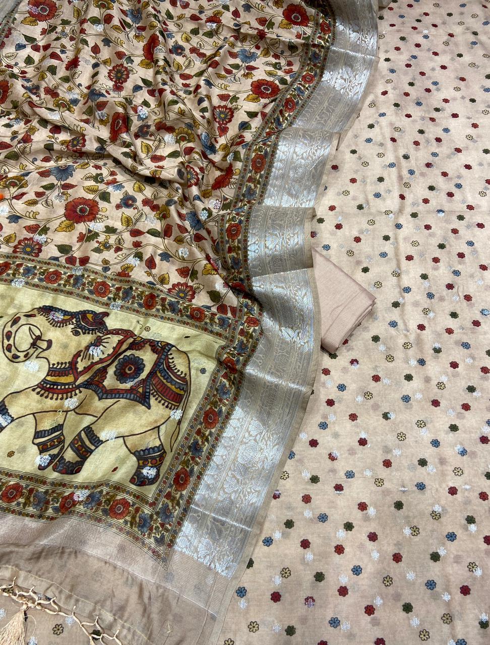 Handloom digital print dress materials