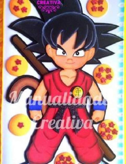 Goku DBZ Aplique com molde para imprimir - Ver e Fazer