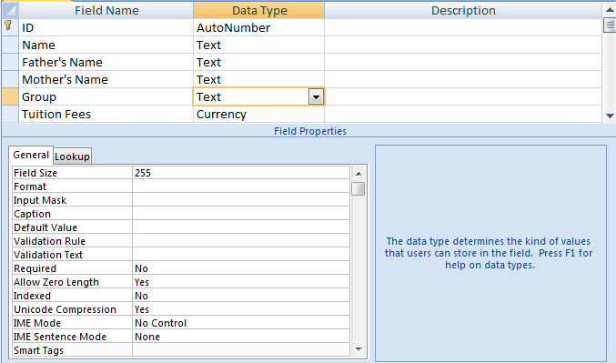 EduCare Online: Database Table Create