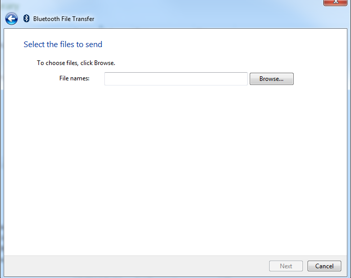 Send files via bluetooth