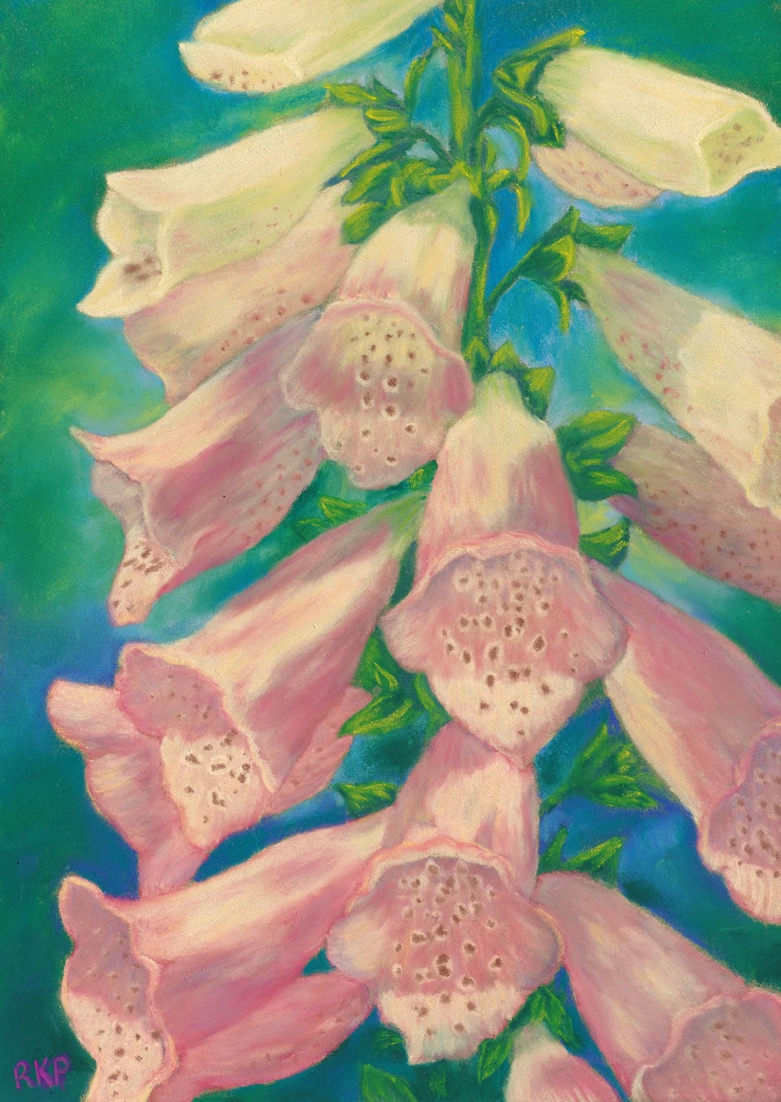 Rebecca Prough Art: Pastel Painting Demonstration of a Foxglove