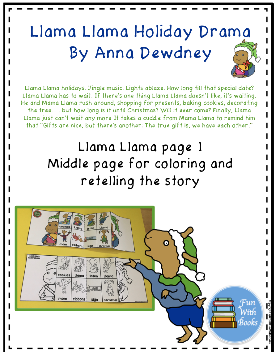 LLAMA LLAMA HOLIDAY DRAMA BOOK CRAFT ~ Book Units by Lynn