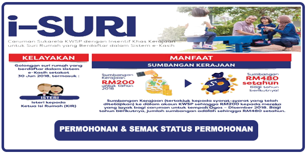 Permohonan & Semakan Status iSuri KWSP Bantuan Suri Rumah RM480 Setahun