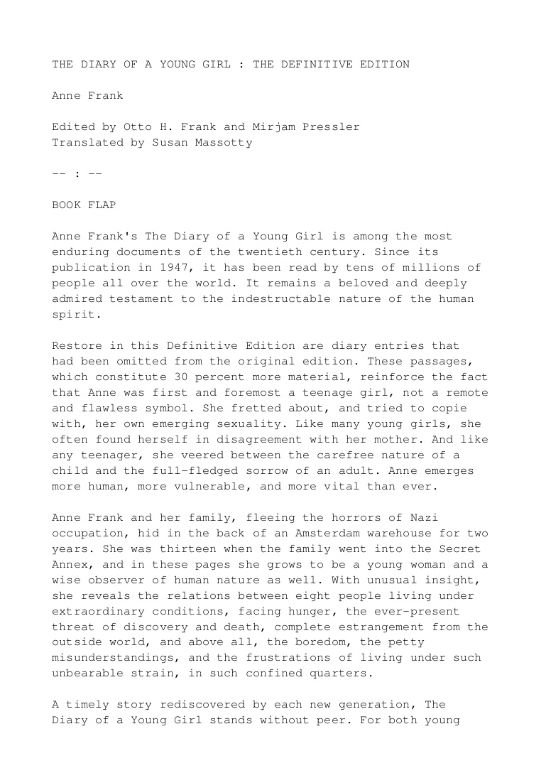 essay examples: Anne Frank Essay