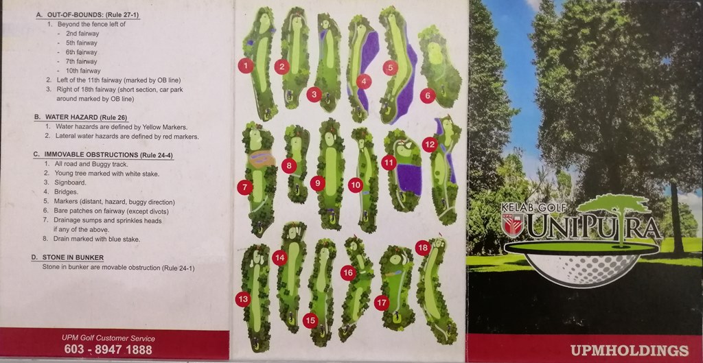 UniPutra Golf Club: Scorecard
