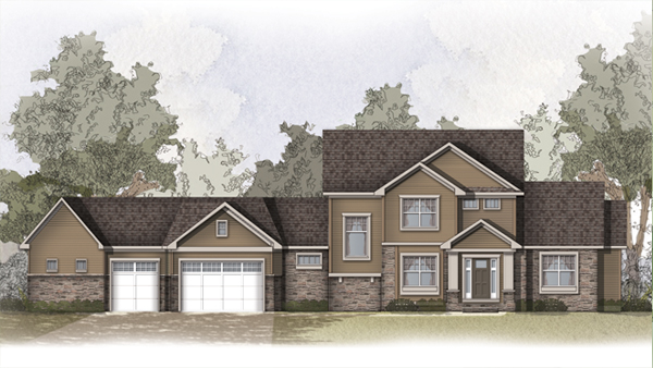 2D & 3D Architectural Renderings : Residential Exterior Rendering