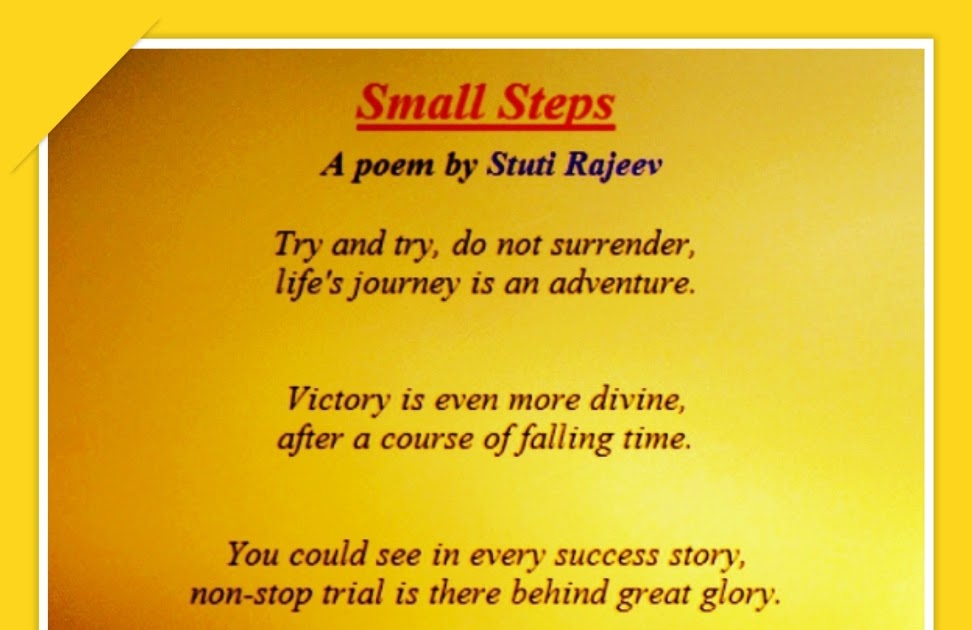 Staires: Poem - Small Steps -Staires by Stuti Rajeev