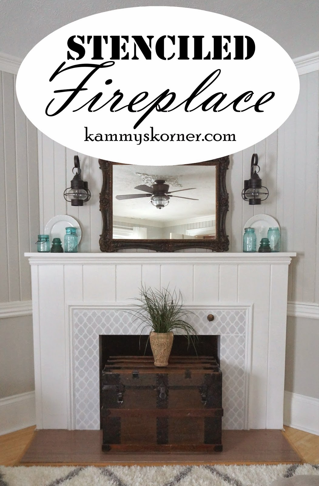 Kammy's Korner: Stenciled Granite Fireplace {Cutting Edge Stencils}