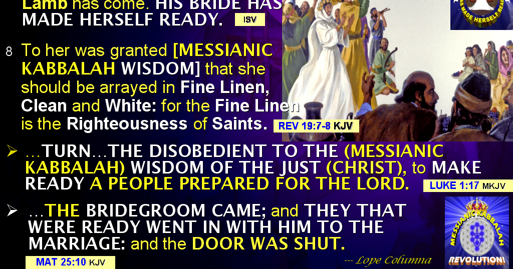 The BIBLE EXPLAINER & REVELATOR: Q70: HOW DOES THE BRIDE OF CHRIST ...