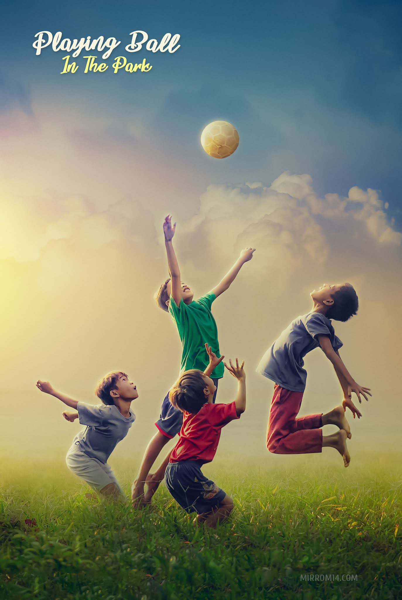 Playing Ball In The Park - Photo Manipulation Speed Art