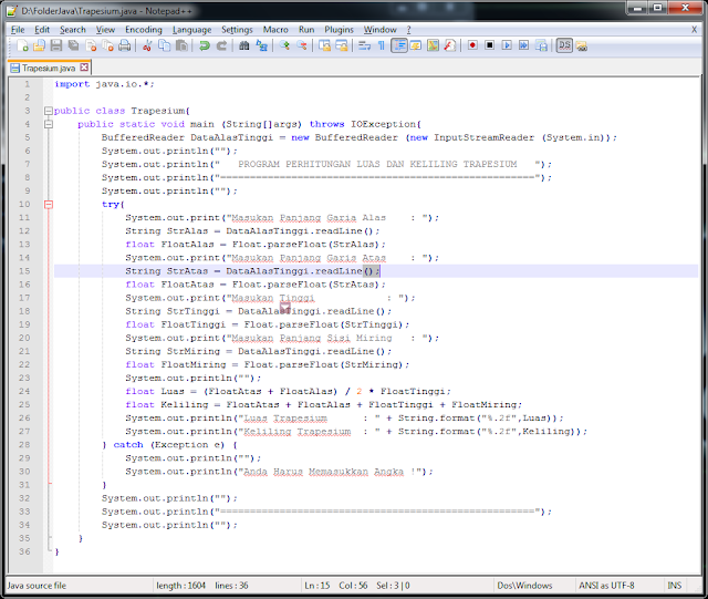 KurniadiSan's Blog: Contoh Program JAVA "Perhitungan Luas dan Keliling ...
