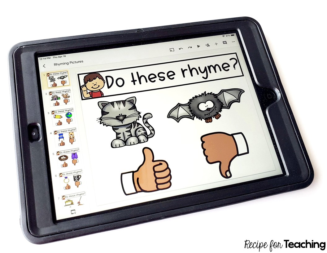 Rhyming Pictures - Recipe for Teaching