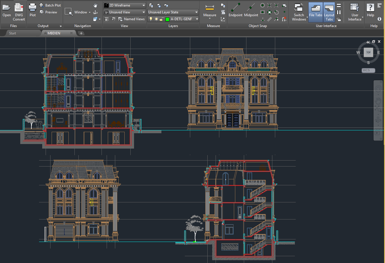 Modern villa CAD drawings - FantasticEng