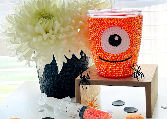Halloween Themed Bedazzled Cup with Beacon - This Is Tisa
