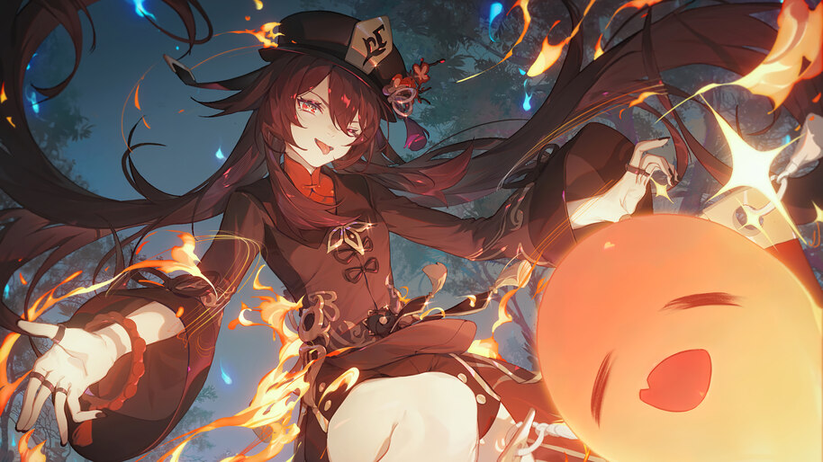 Hu Tao Ghost Genshin Impact 4K #2641a Wallpaper PC Desktop