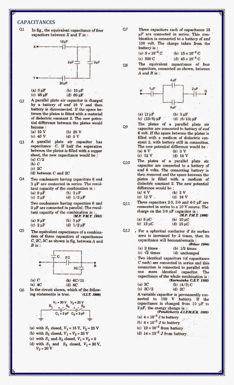 PhyLab-Educate: MCQ on Capacitors and Capacitance