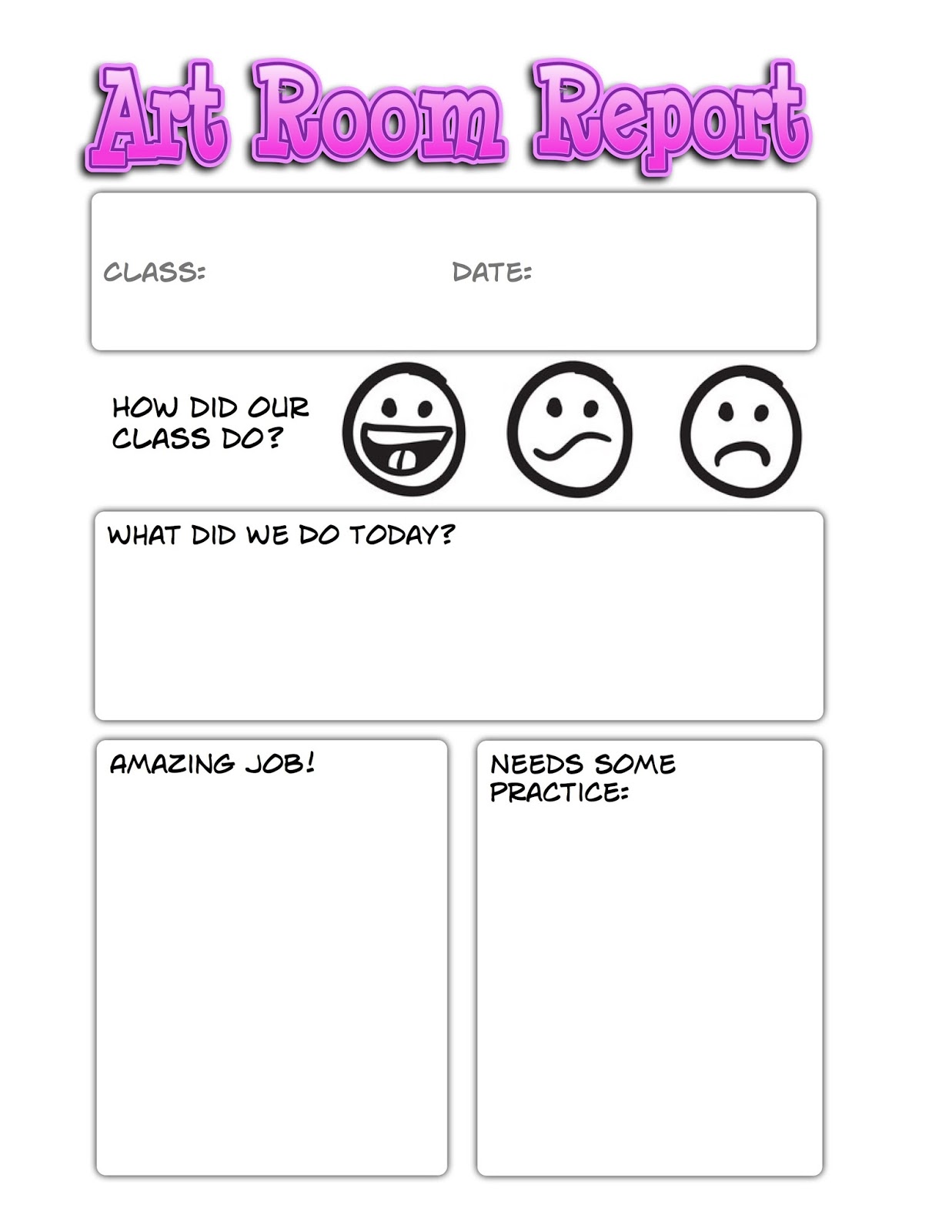 Wahoo for Art!: Classrom Report Cards