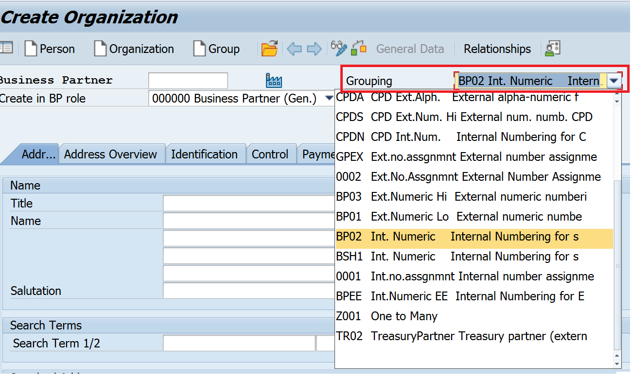 SAP S/4 - OnPrem and Cloud Resources: ERA21101 -Business Partner Grouping