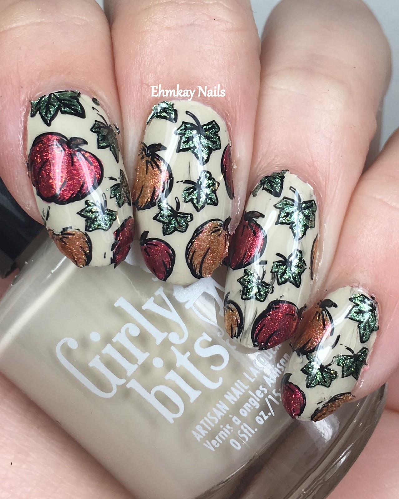 ehmkay nails: Pumpkin Harvest Thanksgiving Nail Art