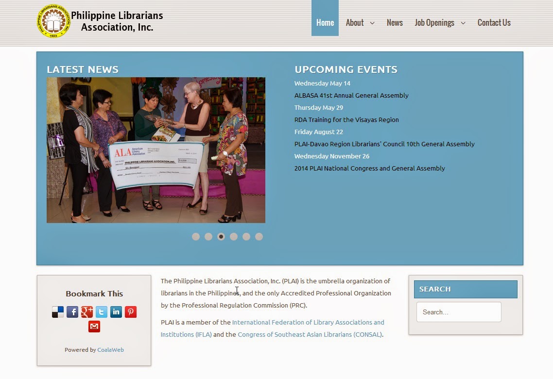 PLAI - Southern Tagalog Region Librarians Council: New PLAI Website