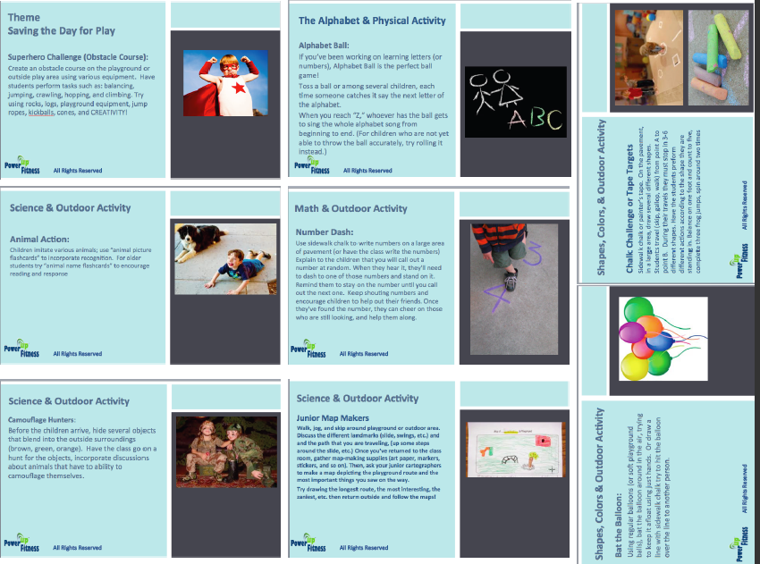 PowerUp Fitness: Featured Exercise: 16 Activity Flash Cards