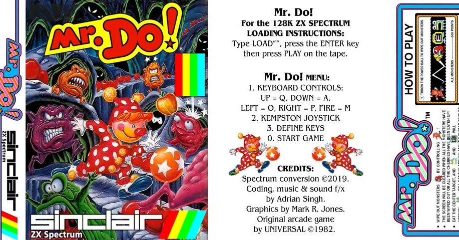 Indie Retro News: Mr. Do! - Unofficial ZX Spectrum conversion of a classic arcade game from 1982 ...