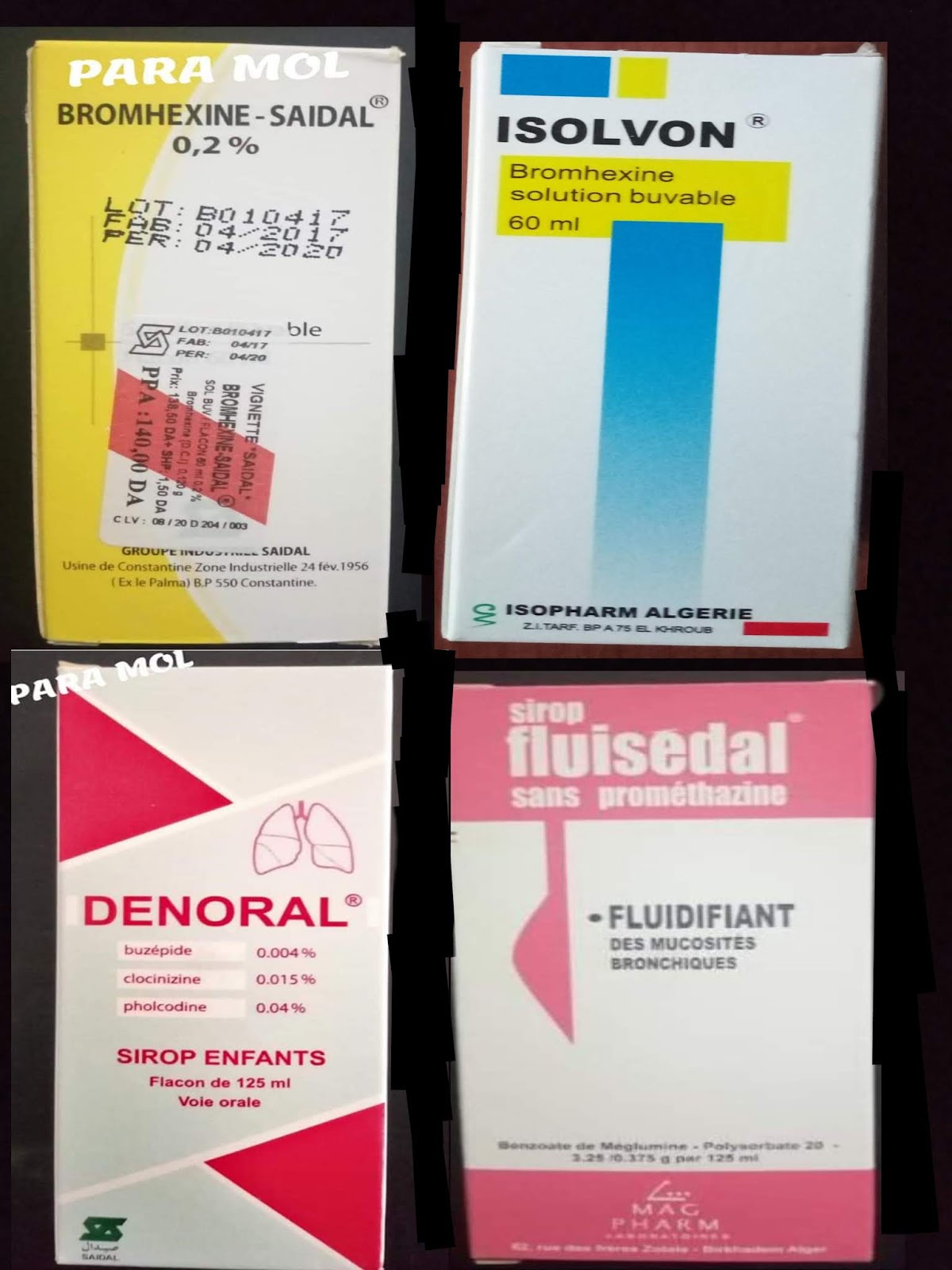 Toux sèche et Toux grasse ( أدوية السعال ( الكحة - Para Mol