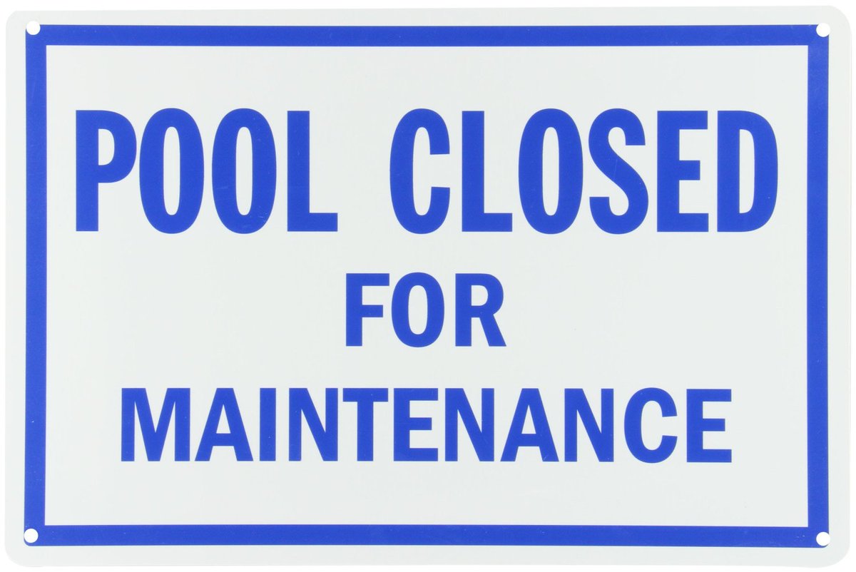 Important notice: Pool closed until further notice to correct chemical ...