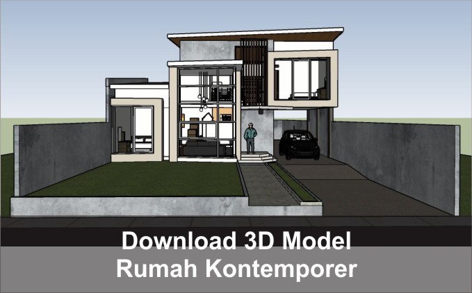 Download 3D Rumah Kontemporer Referensi Arsitektur - Arsimedia