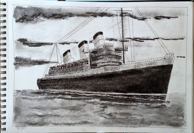 MindTheLiverpool: Queen Mary - drawing with charcoal
