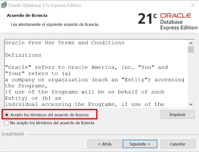 Como instalar Oracle Database 21c Express Edition para Windows 10