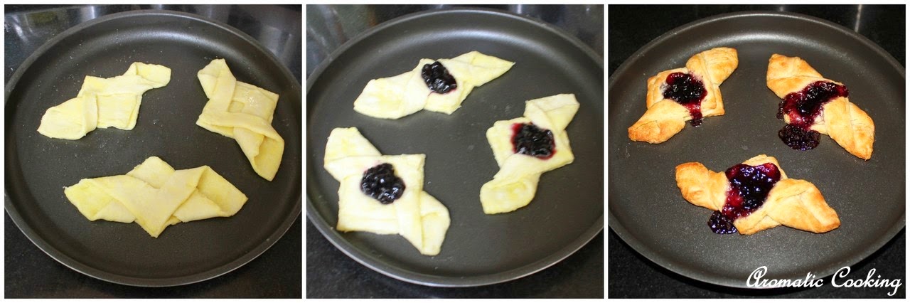 Aromatic Cooking: Eggless Danish Pastry Envelopes, Blueberry Jam Envelopes