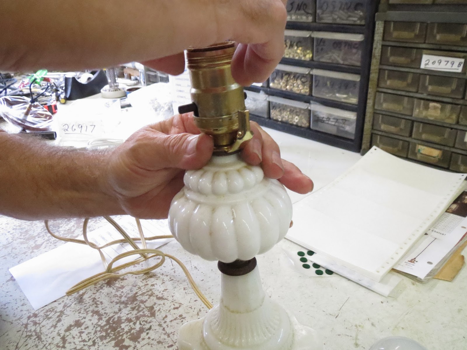 Lamp Parts and Repair | Lamp Doctor: Adding a Harp Base to a Lamp