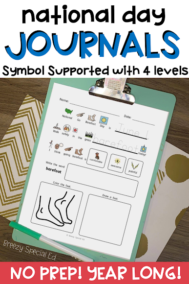 Celebrating Each Day with National Day Journals - Breezy Special Ed