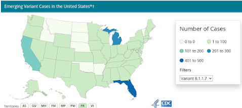 Avian Flu Diary: CDC: COVID Variant Map Update (Feb 21st)