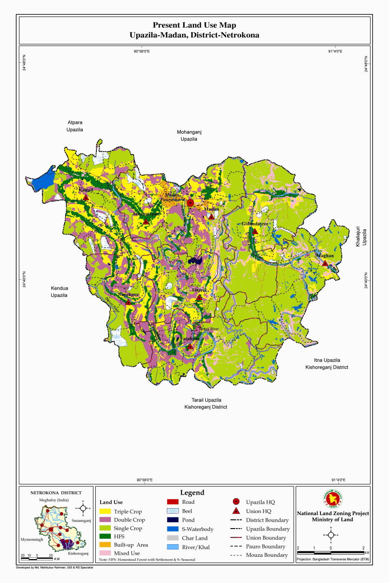 Mouza & Land Use Maps of Madan Upazila, Netrokona, Bangladesh - Tourism ...