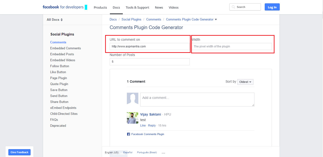 Add Facebook Like Share And Comment In Website Aspmantra Aspnetmvcangularjs