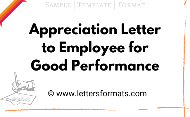 Appreciation Letter to Employee for Good Performance (sample)