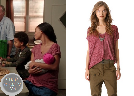 Parenthood: Season 5 Episode 1 Jasmine's Red Burnout V Neck Tee | Shop ...